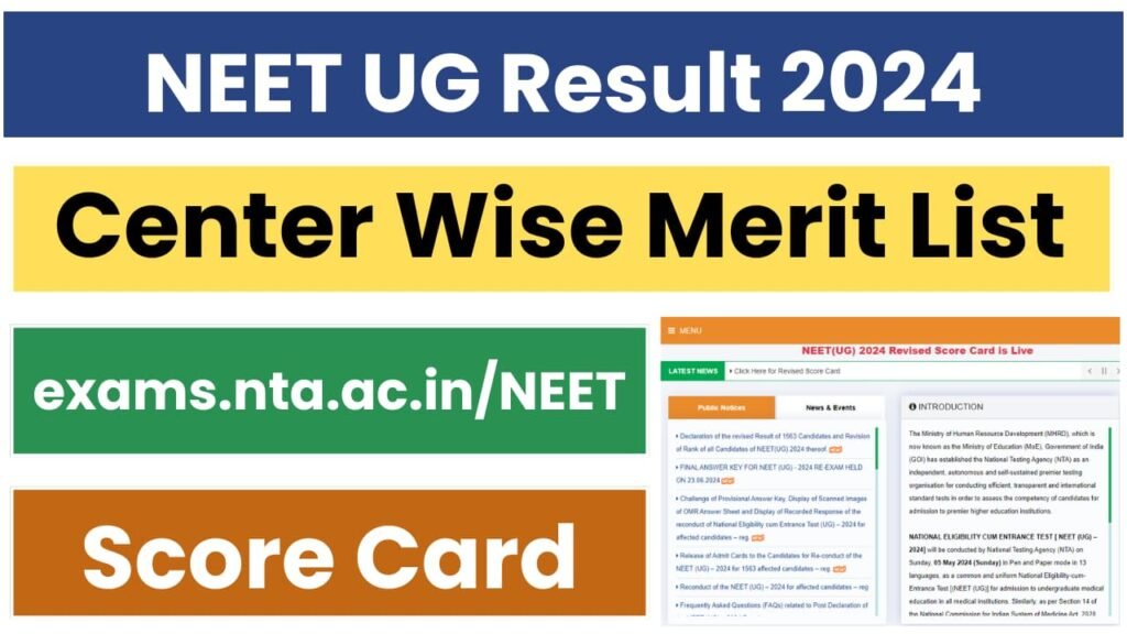 NEET UG 2024 Result: NEET City, Centre-Wise Results Out